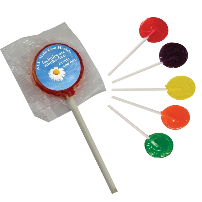 Promotional Logo Lollipop with Round Labels