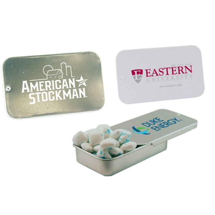 Custom Imprinted Slider Tin with Sugar Free Gums