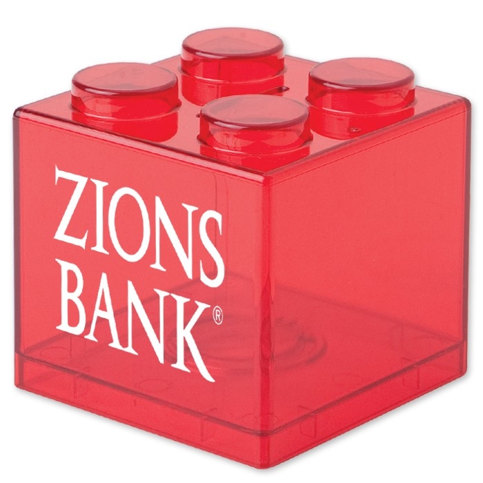 Customized Building Block Bank - Red