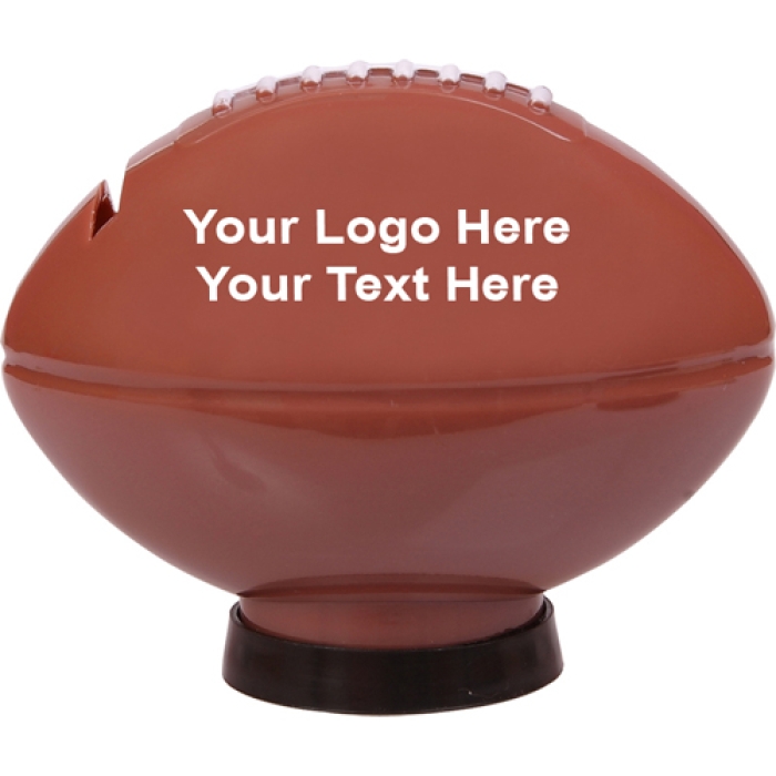 Logo Imprinted Football Shaped Coin Banks