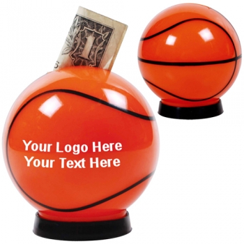 Promotional Logo Basketball Shaped Coin Banks - Coin Banks - Fun, Games ...