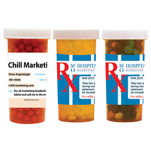 Custom Printed Large Pill Bottles Filled with Candy - Soft Candy ...