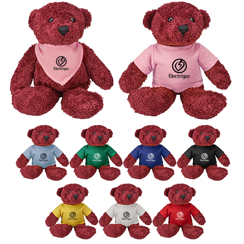 Promotional Logo Maroon Color Bear Plush Toys - Stuffed & Plush Animals ...