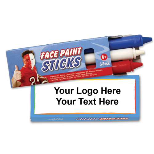 Promotional Logo 3 Pack Face Paint Sticks - Paint Set - Paint