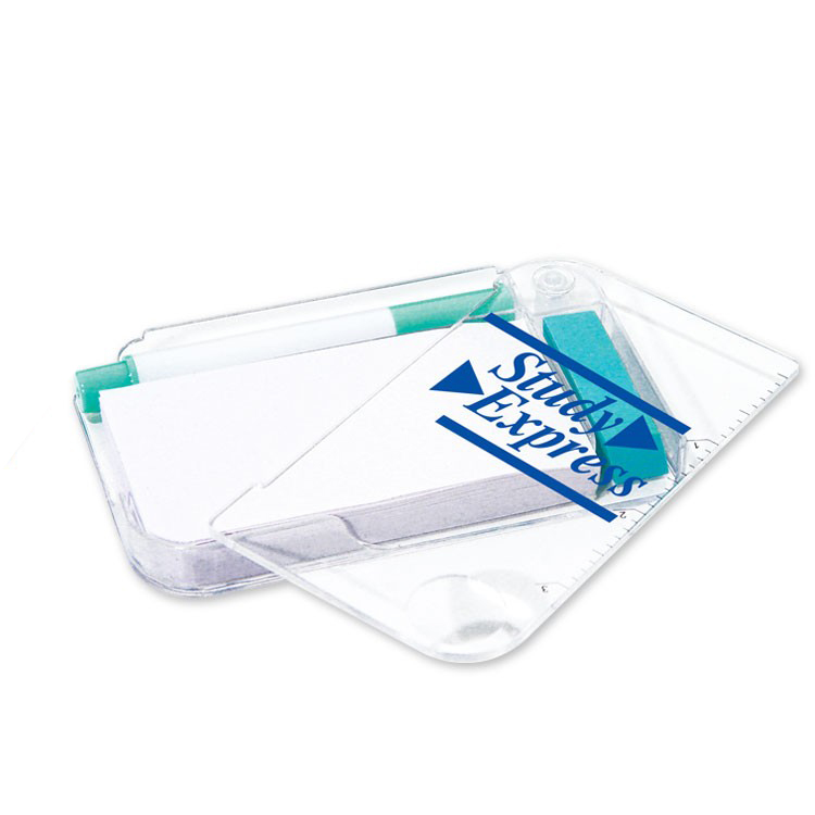 Customized Notepad with Sticky Flags, Pen, Ruler & Magnifying Glass ...